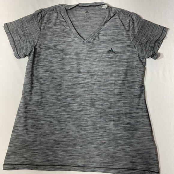 adidas | Tops | Adidas Womens Gray Climalite Vneck Shortsleeve Athletic ...